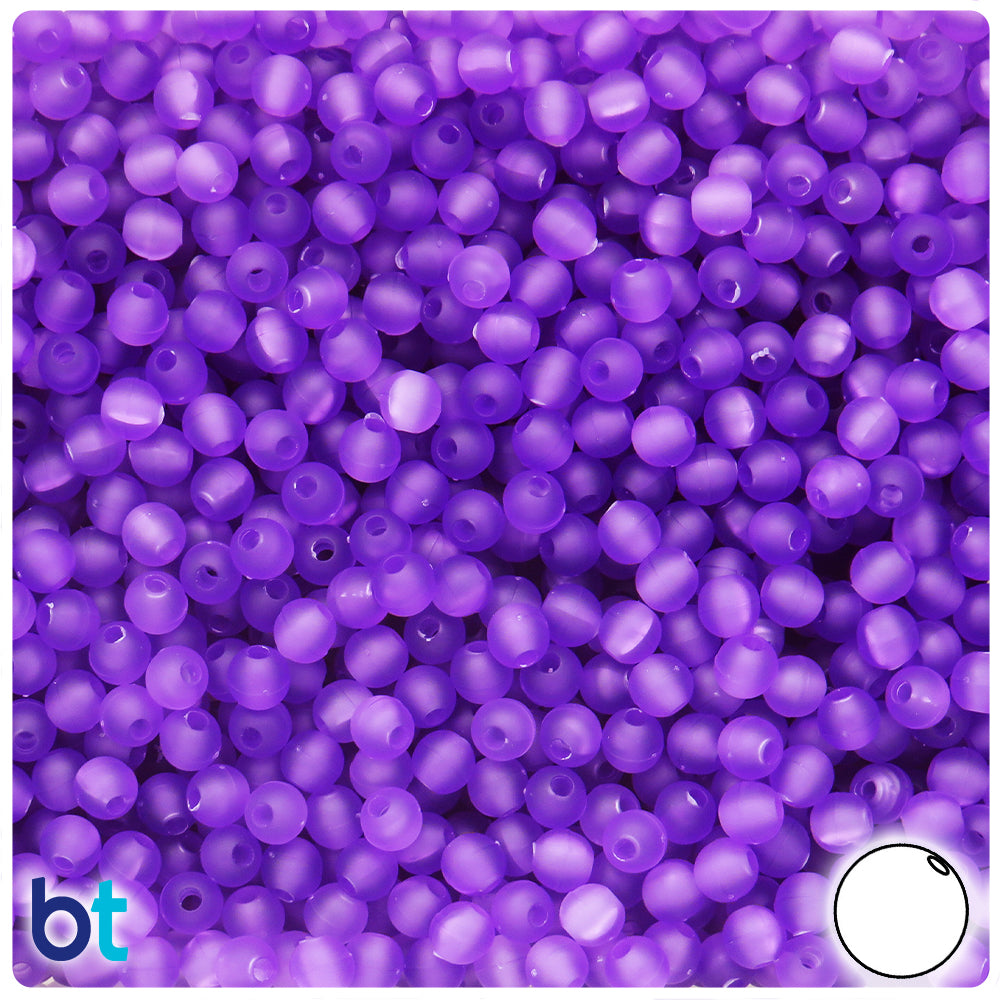 Amethyst Frosted 5mm Round Plastic Beads (700pcs)