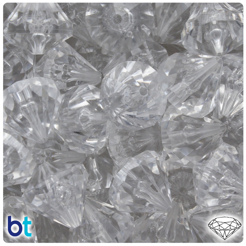 Crystal Transparent 18mm Faceted Teardrop Plastic Beads (10pcs)