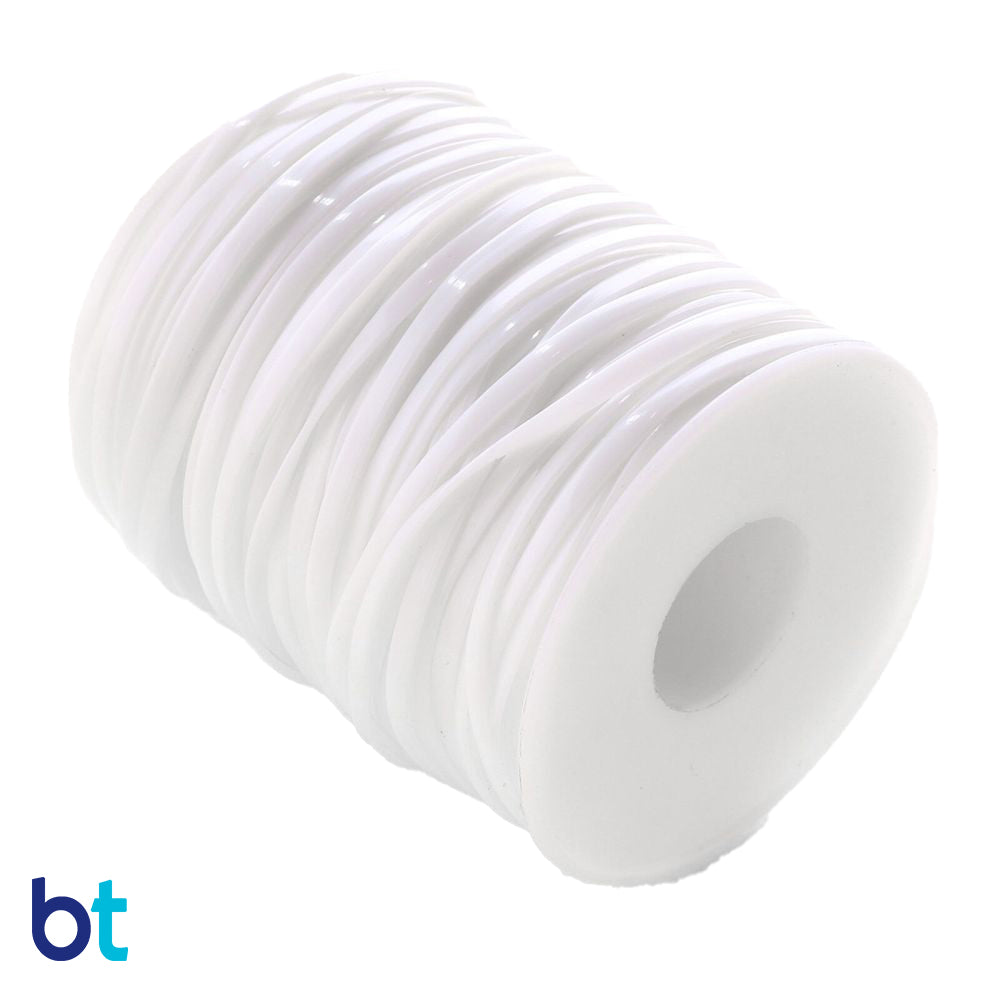 White Solid 2.3mm Flat Plastic Lace (45m)