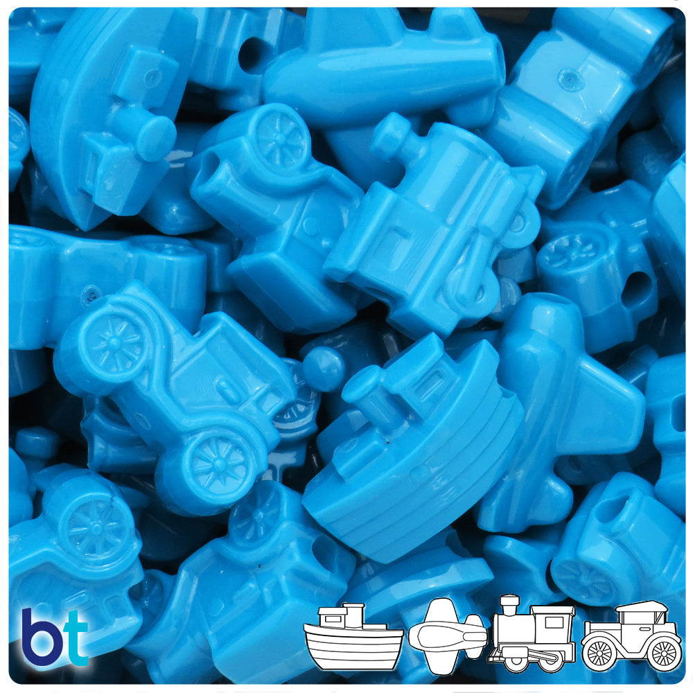 Dark Turquoise Opaque Mini Mobile Pony Beads (8pcs)