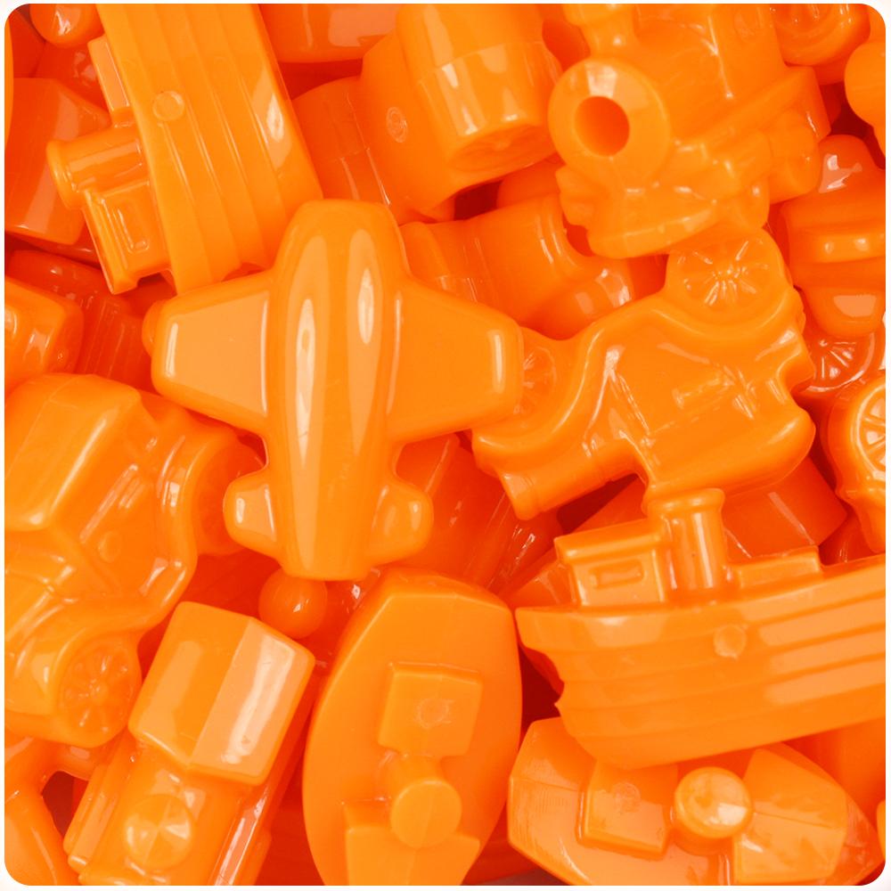 Orange Opaque Mini Mobile Pony Beads (8pcs)
