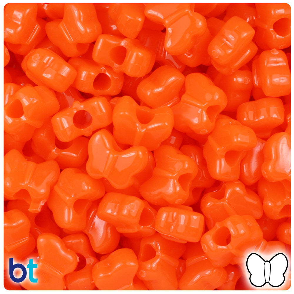 Tangelo Neon Bright 13mm Butterfly Pony Beads (250pcs)