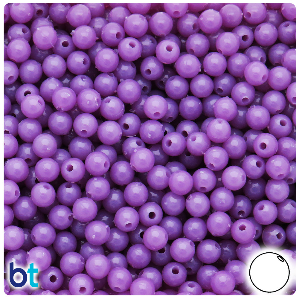 Lavender Opaque 6mm Round Plastic Beads (500pcs)