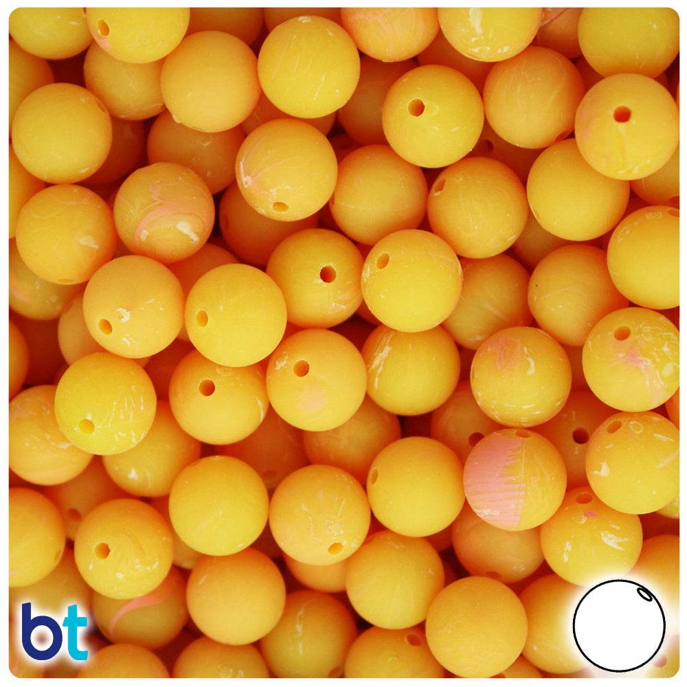 Golden Roe Matte 10mm Round Plastic Beads (150pcs)