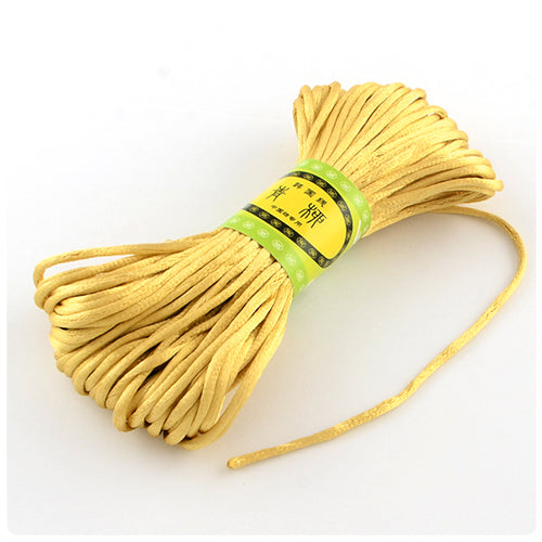 Light Gold 2mm Nylon Satin Cord (20m)