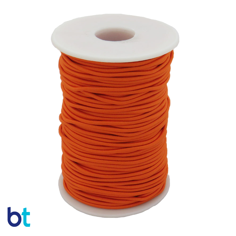 Orange 2mm Round Elastic Cord (45m)